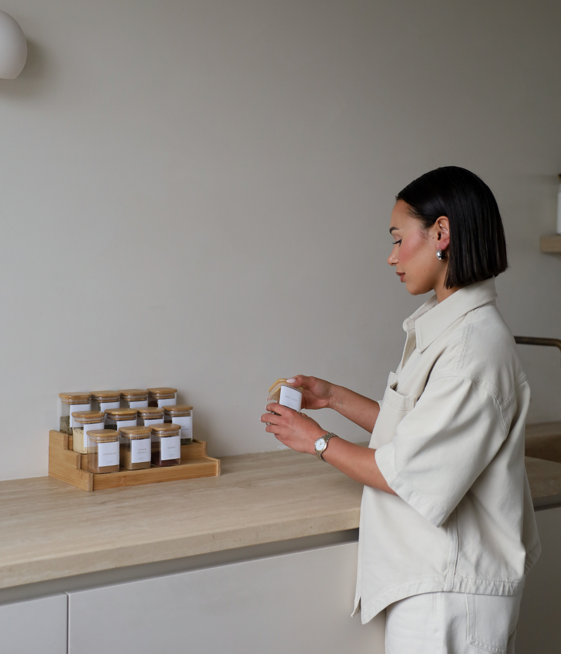 Osoe Home | Spice jar | Bamboo wood | Square