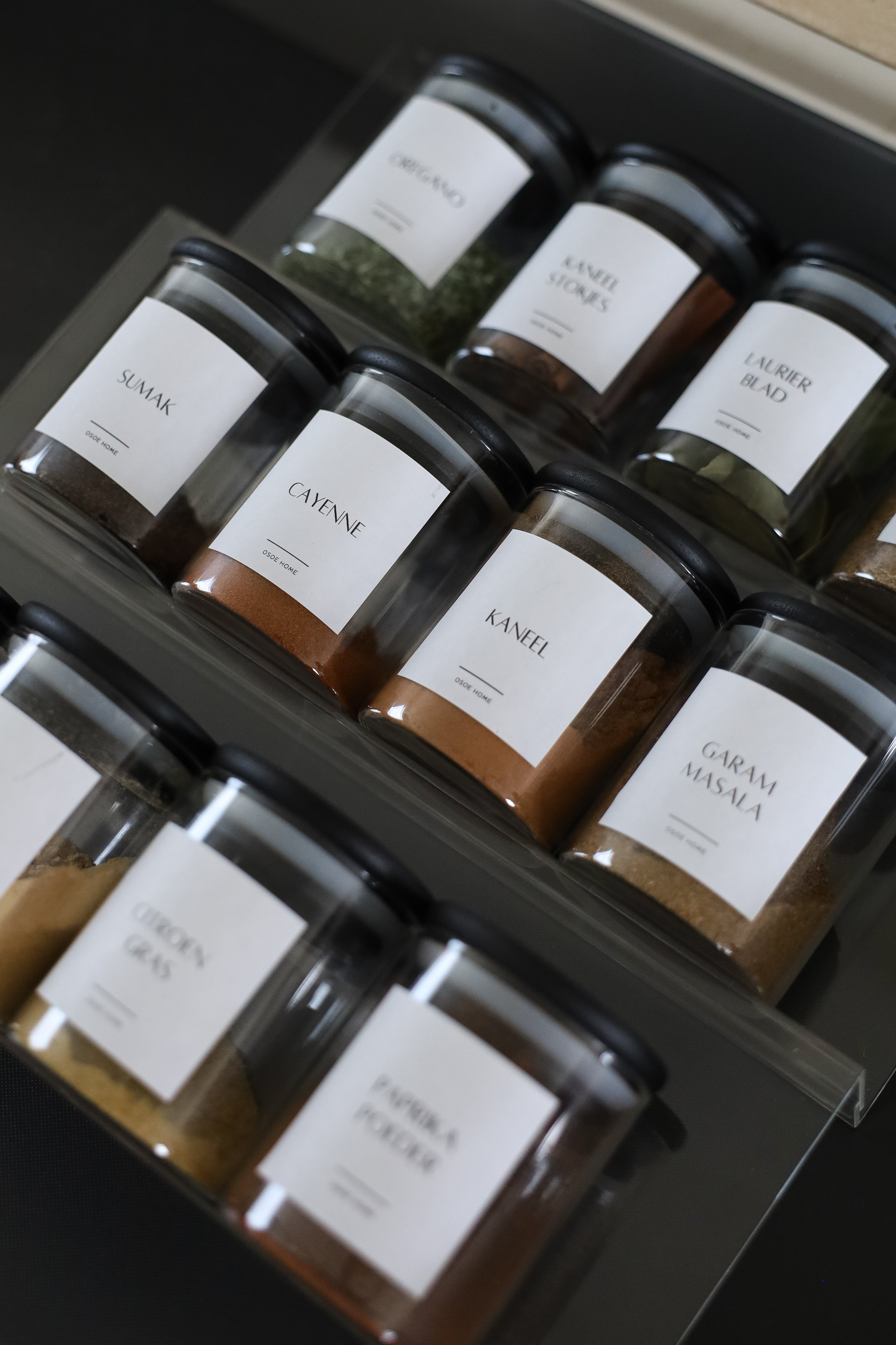 Osoe Home | Spice jars | Bamboo and acacia wood