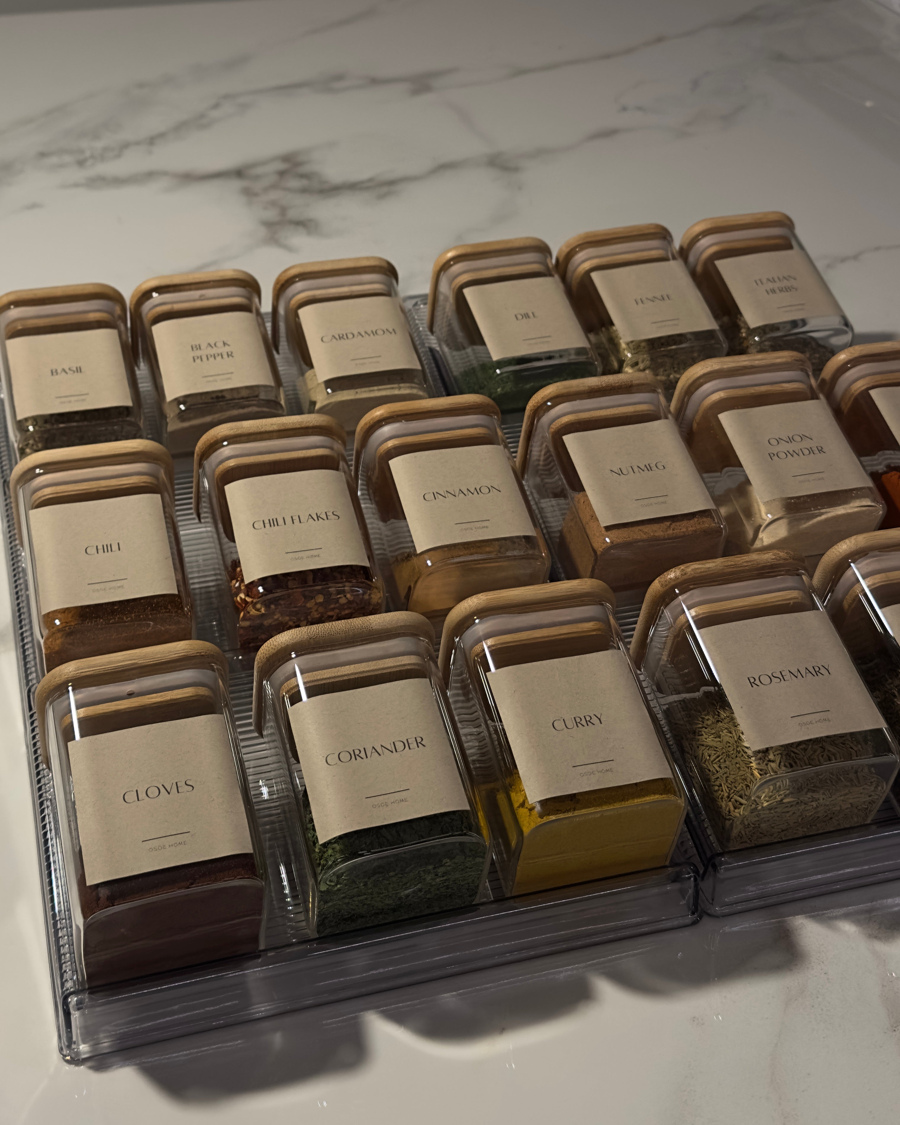 Osoe Home | Spice jars | Bamboo and acacia wood