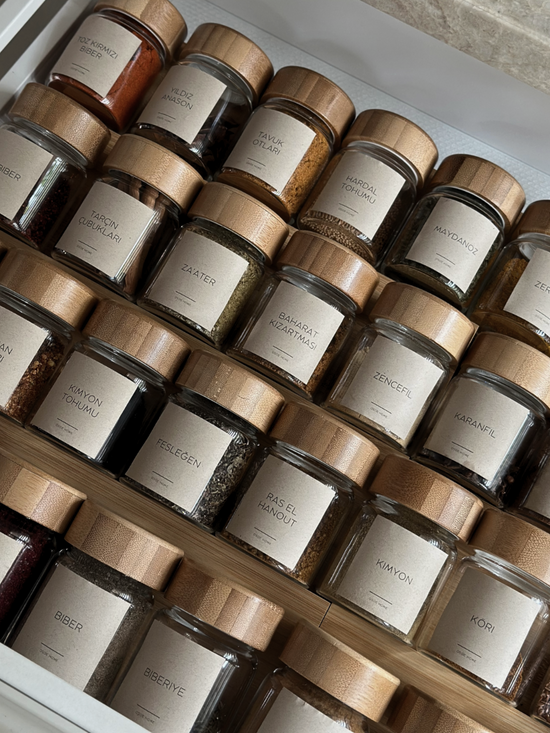 Osoe Home | Spice jars | Bamboo wood | Round